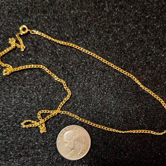 Vintage | Jewelry | Vintage 97s 18 Gold Plated Curb Chain | Poshmark